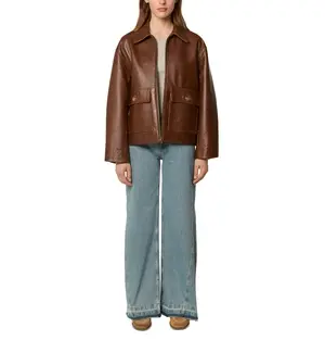 Tresse Leather Jacket With Storm Flap