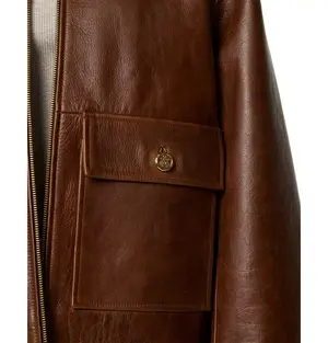 Tresse Leather Jacket With Storm Flap