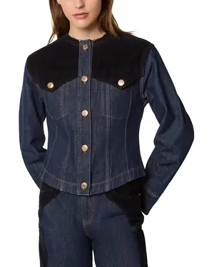 Tresse Vanto Jacket With Velvet Trim - Denim