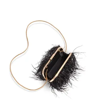 Aqua Feather Clutches - Black