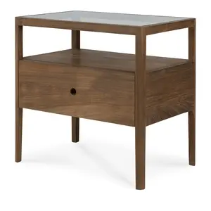 ETHNICRAFT Spindle Bedside Table - Reclaimed Teak