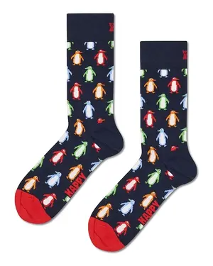 Happy Socks Penguin Crew Socks - Navy