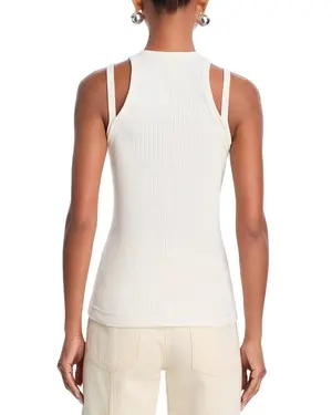 Helmut Lang Double Strap Racerback Tank - Winter White