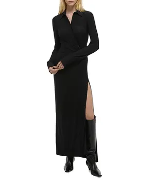 Helmut Lang Twisted Maxi Shirtdress - Black
