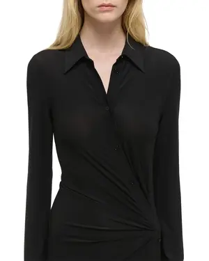 Helmut Lang Twisted Maxi Shirtdress - Black