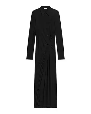 Helmut Lang Twisted Maxi Shirtdress - Black
