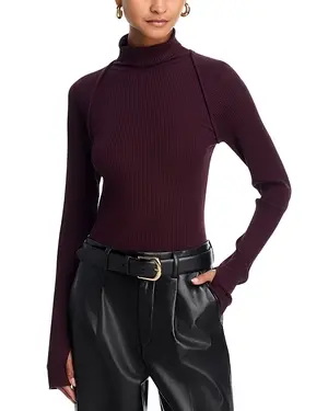 Helmut Lang Shrug Layer Turtleneck Sweater - Mahogany
