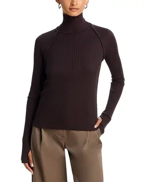 Helmut Lang Shrug Layer Turtleneck Sweater - Truffle