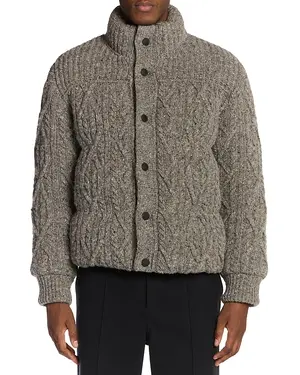 Moncler Wool Cable Knit Cardigan