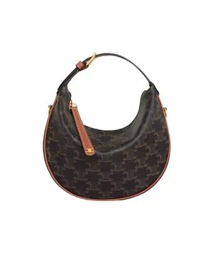 Celine Teen Lulu Bag In Triomphe Canvas And Calfskin - Tan