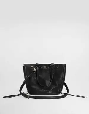 Dolce & Gabbana Atene Tempesta Calfskin Shopping Bag - Black