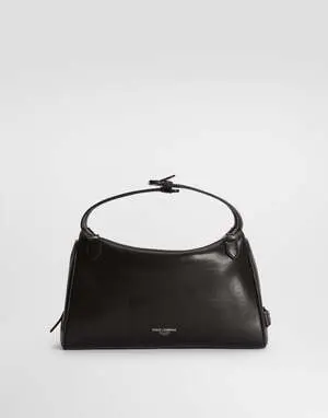 Dolce & Gabbana Vittoria Tempesta Calfskin Shoulder Bag - Black