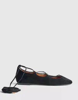 Madewell Greta Lace-up Ballet Flat - True Black