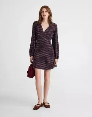 Madewell Puff-sleeve Mini Wrap Shirtdress