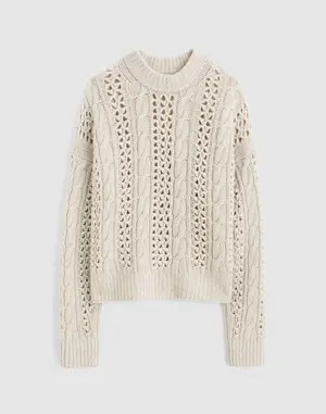 Madewell Marled Cable-knit Sweater