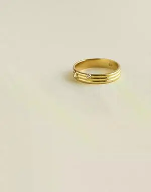 Madewell Demi-fine Ribbed Ring - White Sapphire