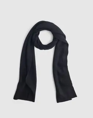 Madewell Knit Scarf In Wool Blend - Black