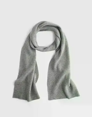 Madewell Knit Scarf In Wool Blend - Hthr Pebble Grey