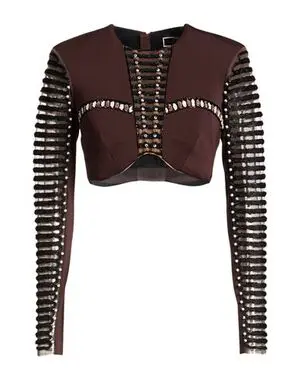 Elisabetta Franchi Crop Top - Brown