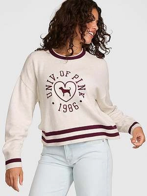 Pink Fair Isle Knit Sweater - Grey