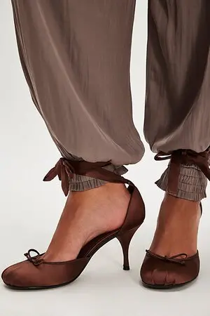 Jeffrey Campbell Releve Ballet Heels - Brown Satin