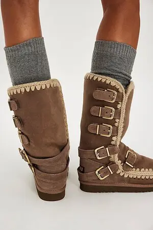 Mou Buckled Boots For Women