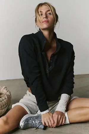 Free People FP Movement So Fly Henley Black