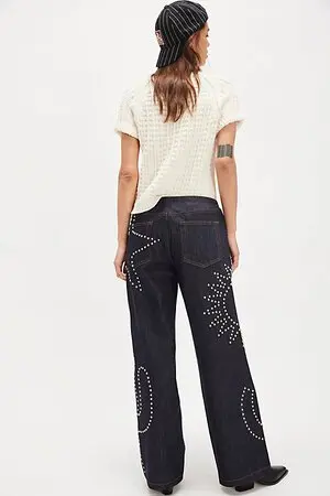 Free People Understated Leather Texas Jeans