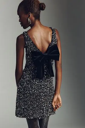 Saylor Sleeveless Sequin-embellished Mini Dress - Black Multi