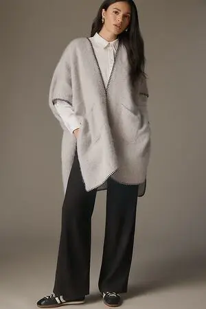 DO EVERYTHING IN LOVE Short-sleeve Open-front Jacket - Grey