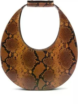 Staud Moon Snakeskin Handle Tote