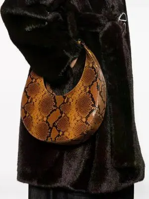 Staud Moon Snakeskin Handle Tote