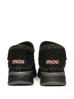 Mou Double-face Sheepskin Slip-on Sneakers - Black
