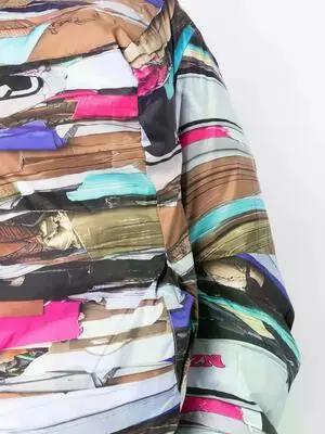 Natasha Zinko Puffer Boxy-cut Jacket With Abstract Print
