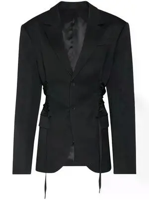 JEAN PAUL GAULTIER Lace-detail Virgin Wool Blazer - Black