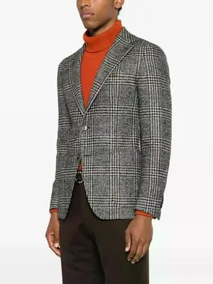 Tagliatore Checked Button Jacket - Grey