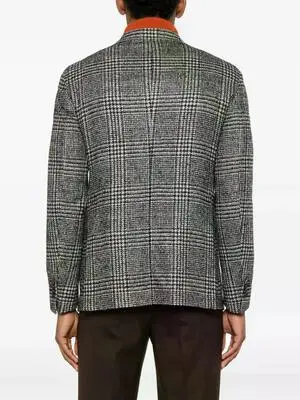 Tagliatore Checked Button Jacket - Grey