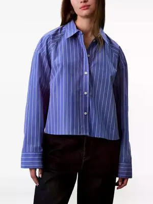 Calvin Klein Striped Cotton Shirt - Blue