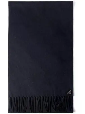 Prada Fringed Silk-cashmere Scarf - Blue