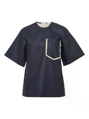 LEE MATHEWS Henry Chest-pocket Shirt - Blue