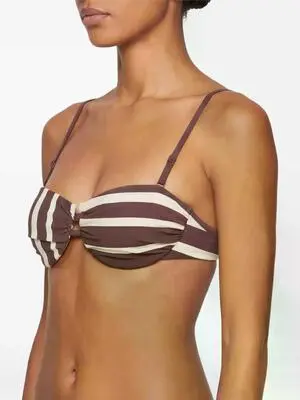 SIR. Linocut Striped Bikini Top