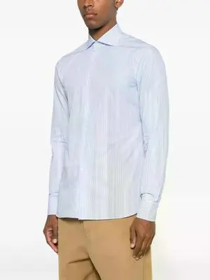 BORRIELLO NAPOLI Striped Cotton Shirt - Blue
