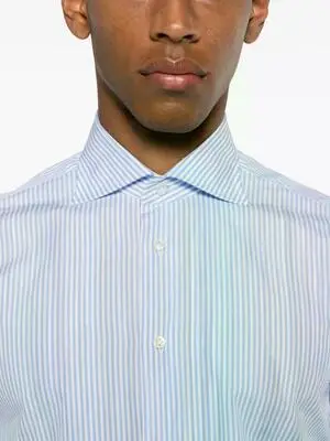 BORRIELLO NAPOLI Striped Cotton Shirt - Blue