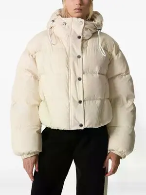 Perfect Moment Cream Cropped Puffer Jacket - Neutrals
