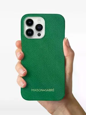 MAISON DE SABRE Leather Iphone 14 Pro Max Case - Green