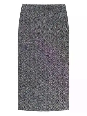 Givenchy Midi Pencil Skirt With Herringbone Pattern
