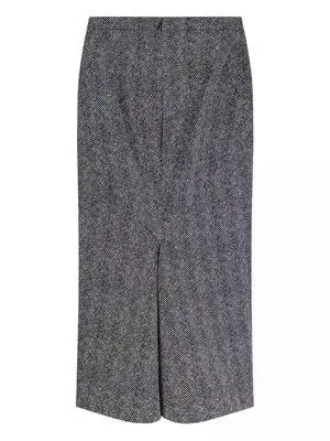 Givenchy Midi Pencil Skirt With Herringbone Pattern
