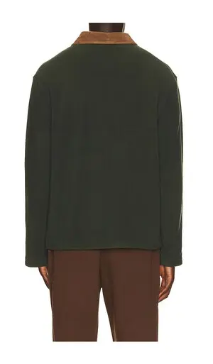 RHYTHM Awake Polar Fleece Polo In Green