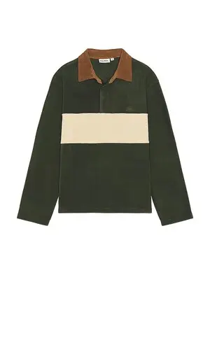RHYTHM Awake Polar Fleece Polo In Green
