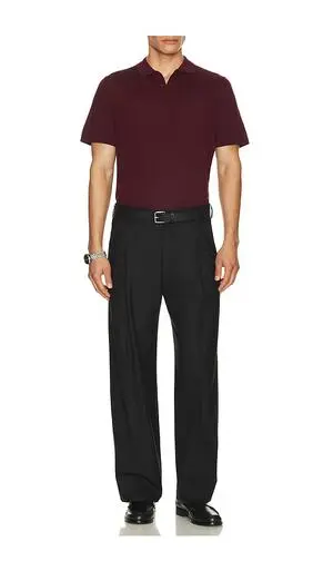 Onia Extra Fine Merino Wool Polo In Wine - Port Wine